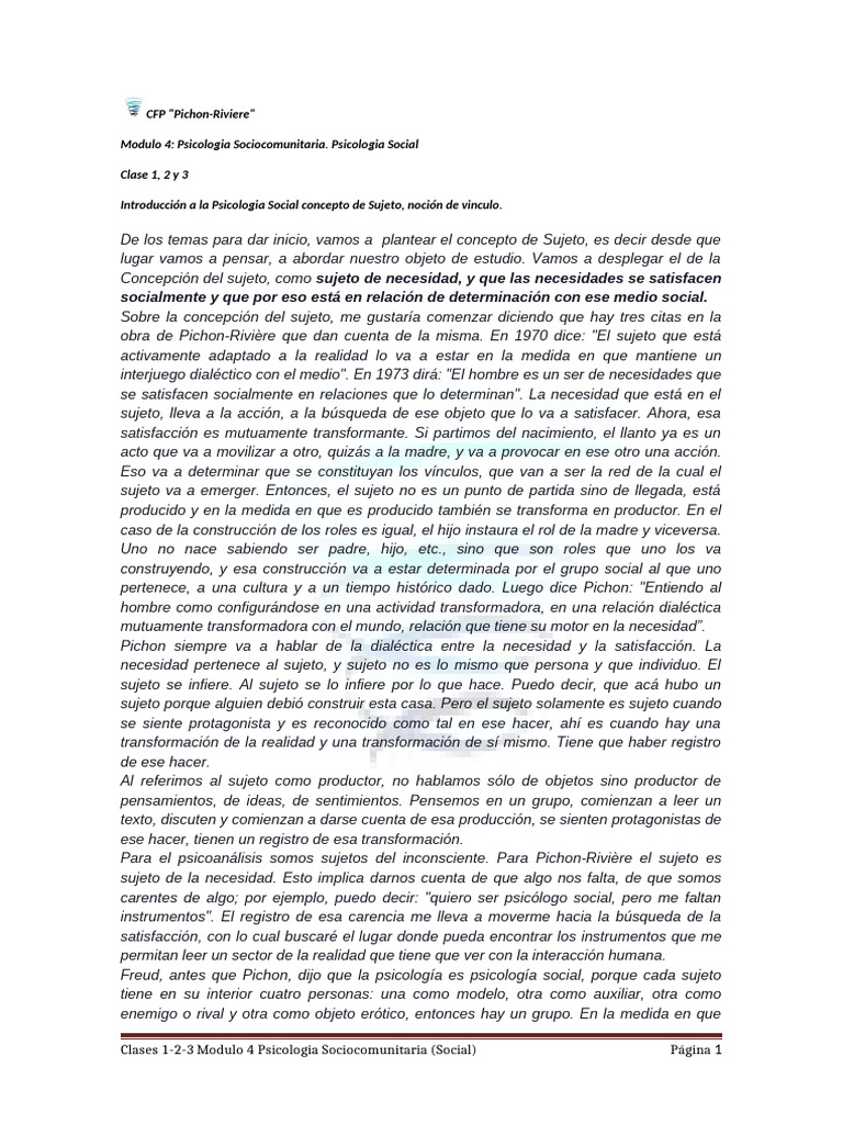 Clases 1 -2-3 Psicologia Social | PDF | Sicología | Psicología Social