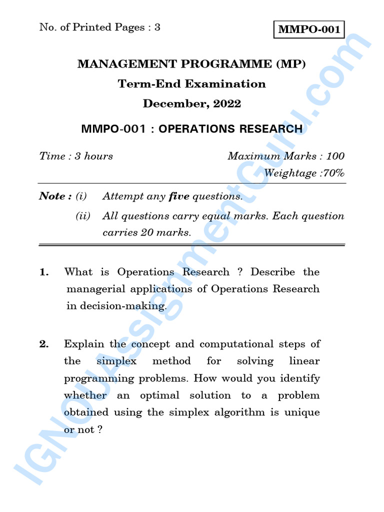 Dec - 2022 MMPO-1 | PDF | Numerical Analysis | Algorithms And Data ...