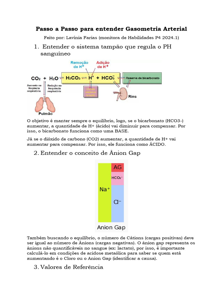 Passo A Passo para Entender Gasometria Arterial | PDF | Especialidades ...