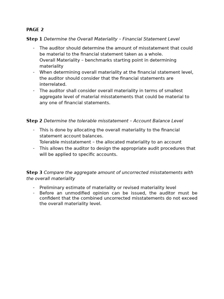 Ch5 - Materiality | PDF | Audit | Business Economics