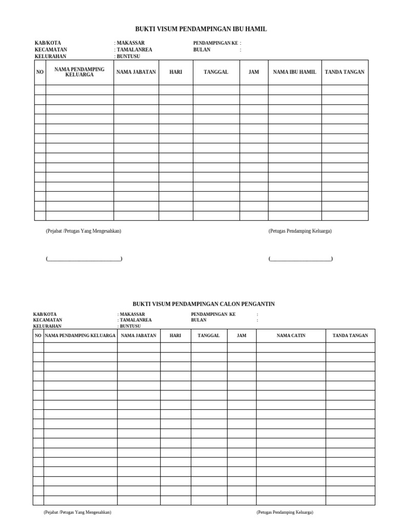 Bukti Visum Pendampingan Keluarga Makassar | PDF