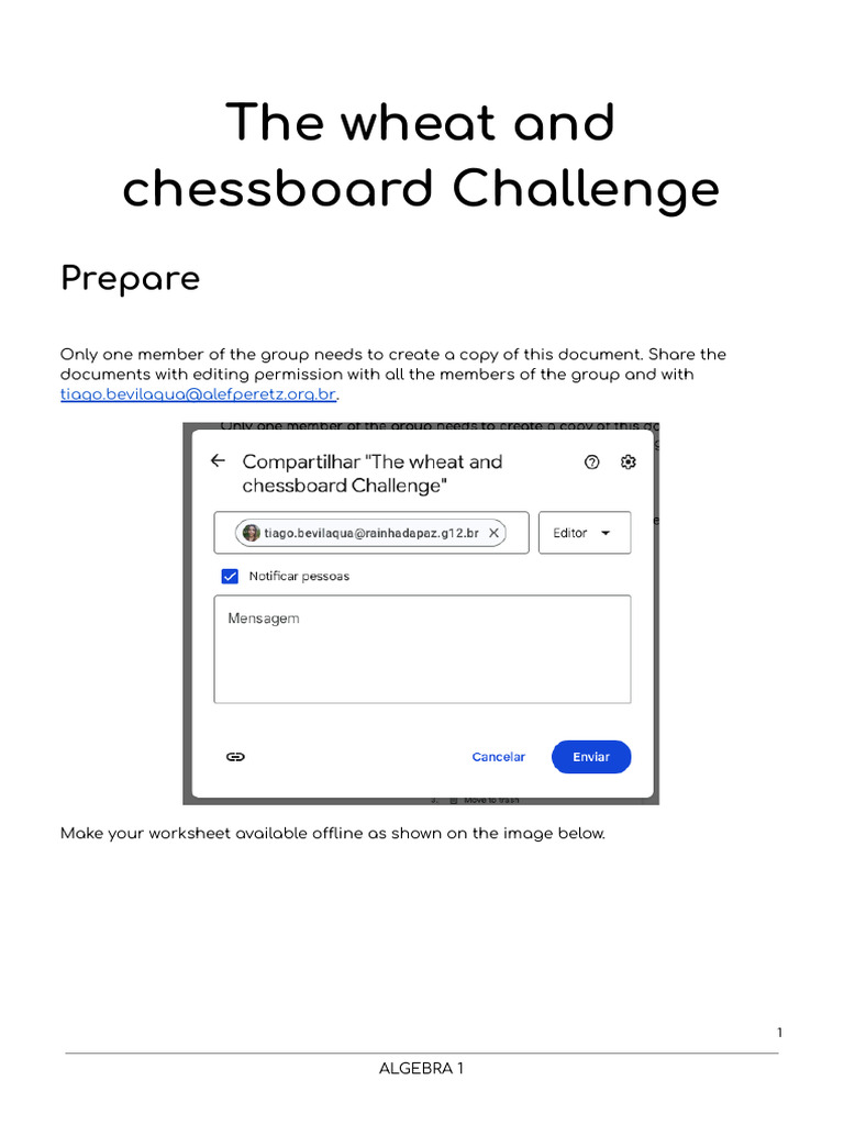 Cópia De The Wheat And Chessboard Challenge Pdf