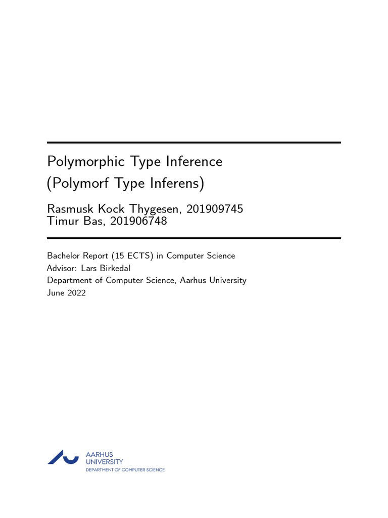 Tese Polymorphic Type Inference | PDF | Computer Science | Applied ...