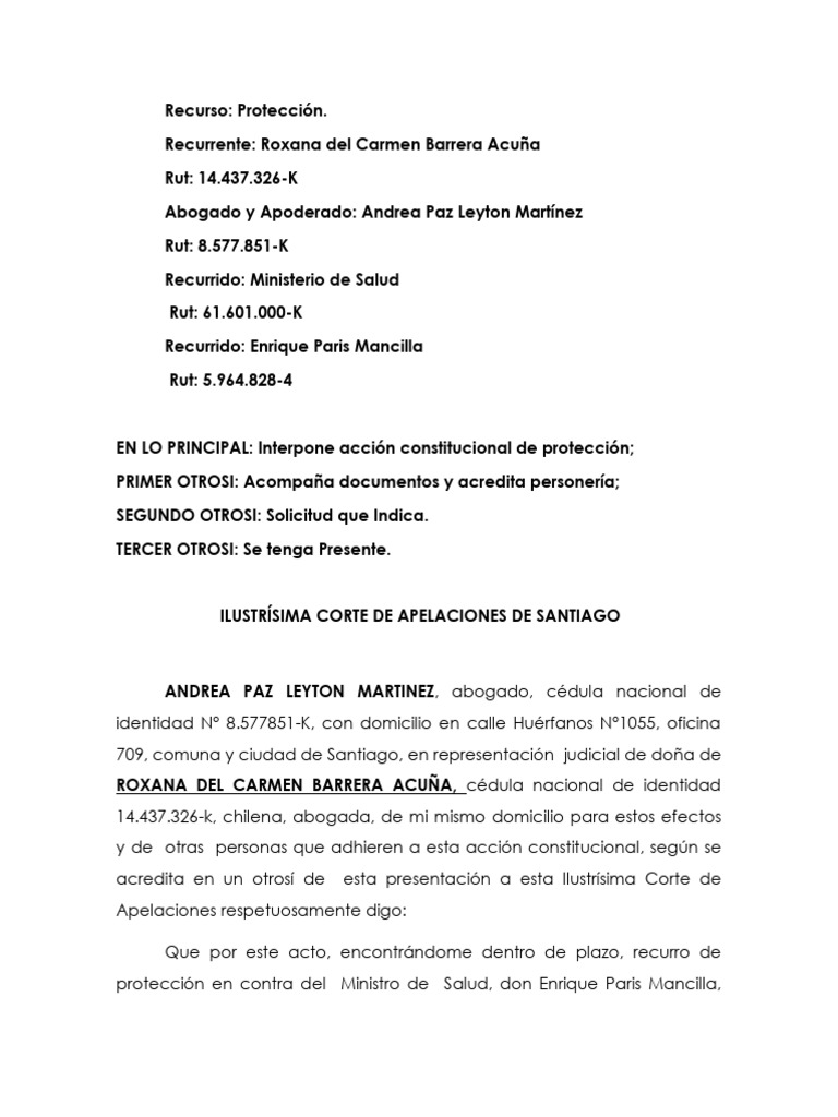 RECURSO DE PROTECCION FINAL 14-06-2021 | PDF | Derecho Constitucional ...