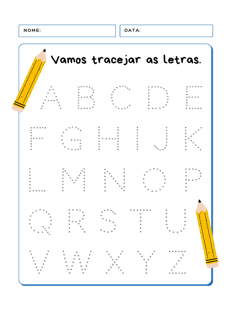 Ficha Portugues 1 Ano Tracejar As Letras | PDF