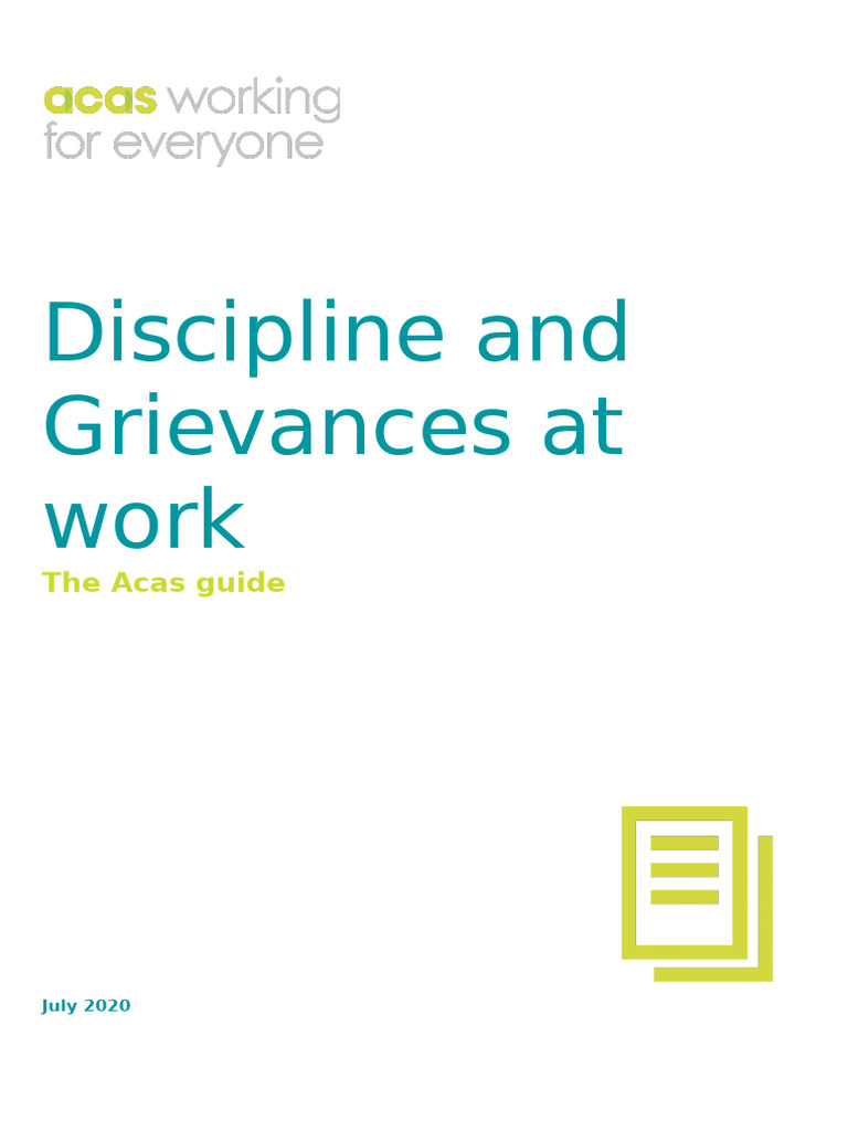 Reviewed Discipline-And-Grievances-At-Work-The-Acas-Guide | PDF ...