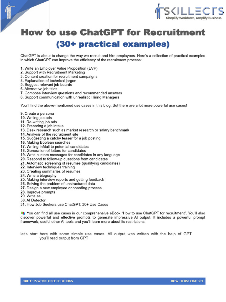 ChatGPT for Effective Recruitment Strategies | PDF | Recruitment ...