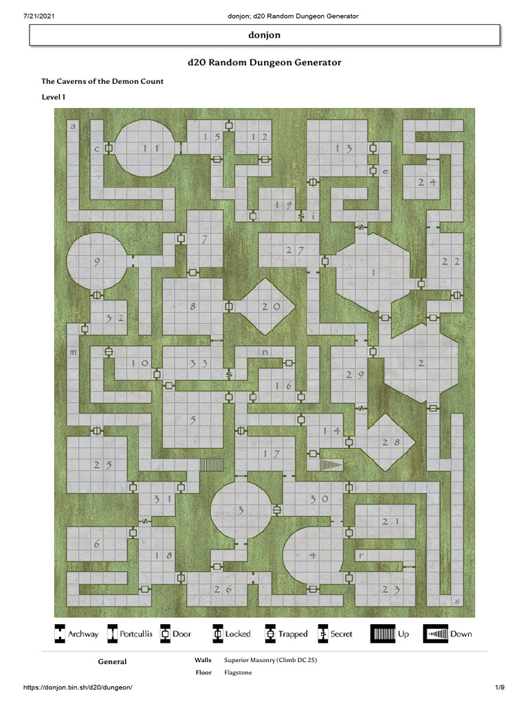 Donjon d20 Random Dungeon Generator - Demon Coast | PDF