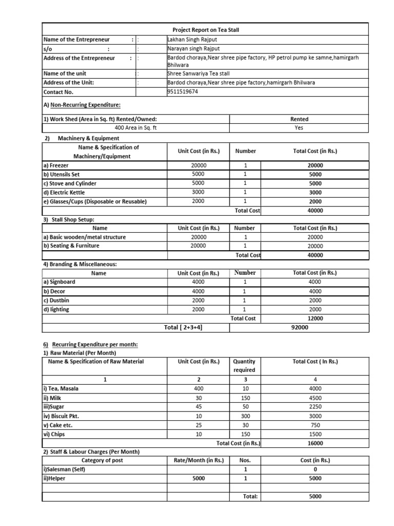 lakhan singh PMEGP report | PDF | Expense | Economies