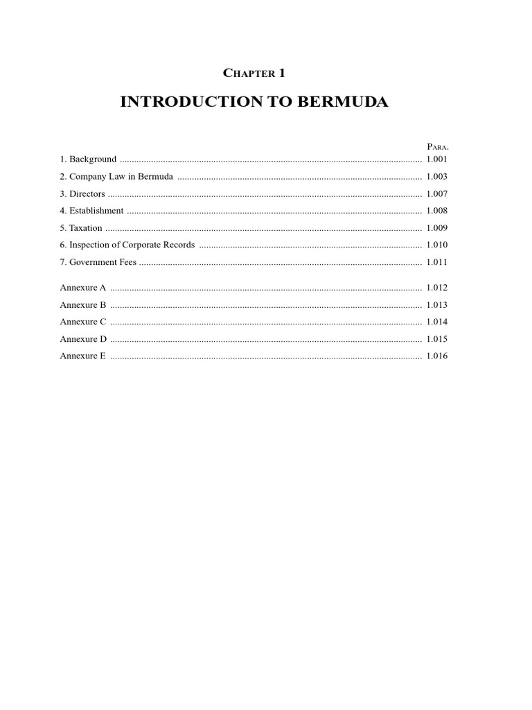 Chapter 1 INTRODUCTION TO BERMUDA | PDF | Common Law | Bermuda