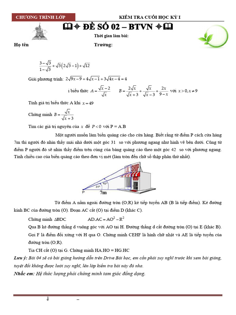 Đề 2 - BTVN | PDF