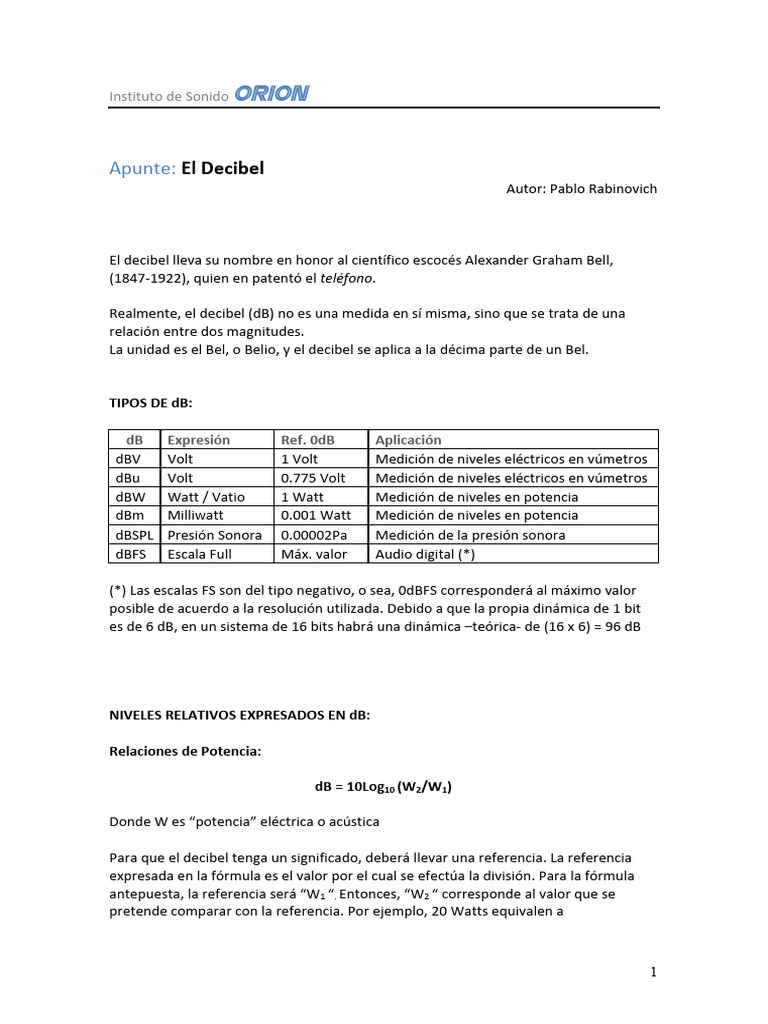 Decibel | PDF | Decibel | Sonido