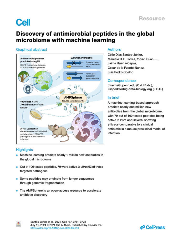【Important】Discovery of Antimicrobial Peptides in the Global Microbiome ...