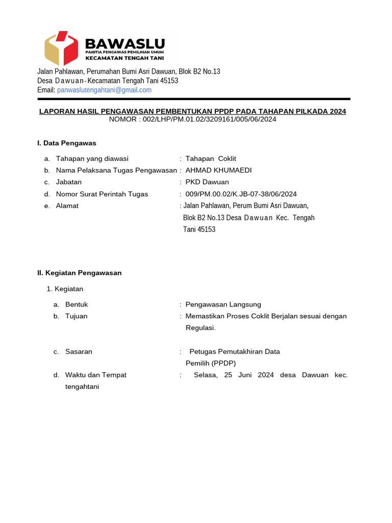 Salinan 002. LHP COKLIT DAWUAN 25 JUNI 2024 | PDF