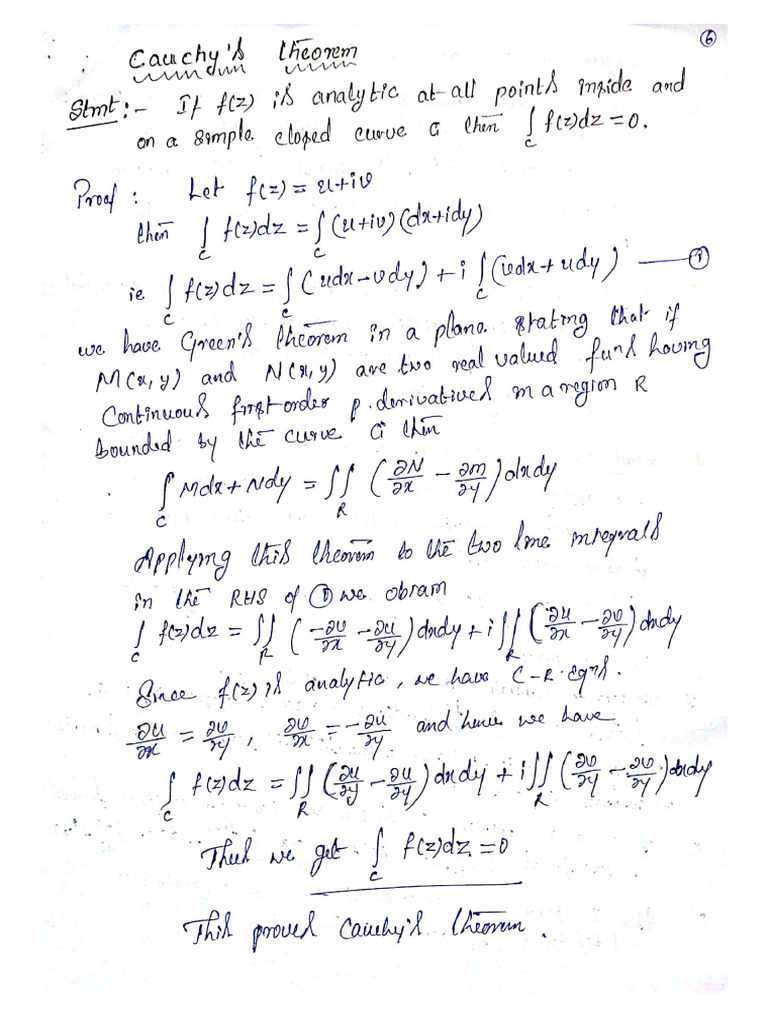 Cauchy's Theorem & Cauchy's Integral Formula | PDF