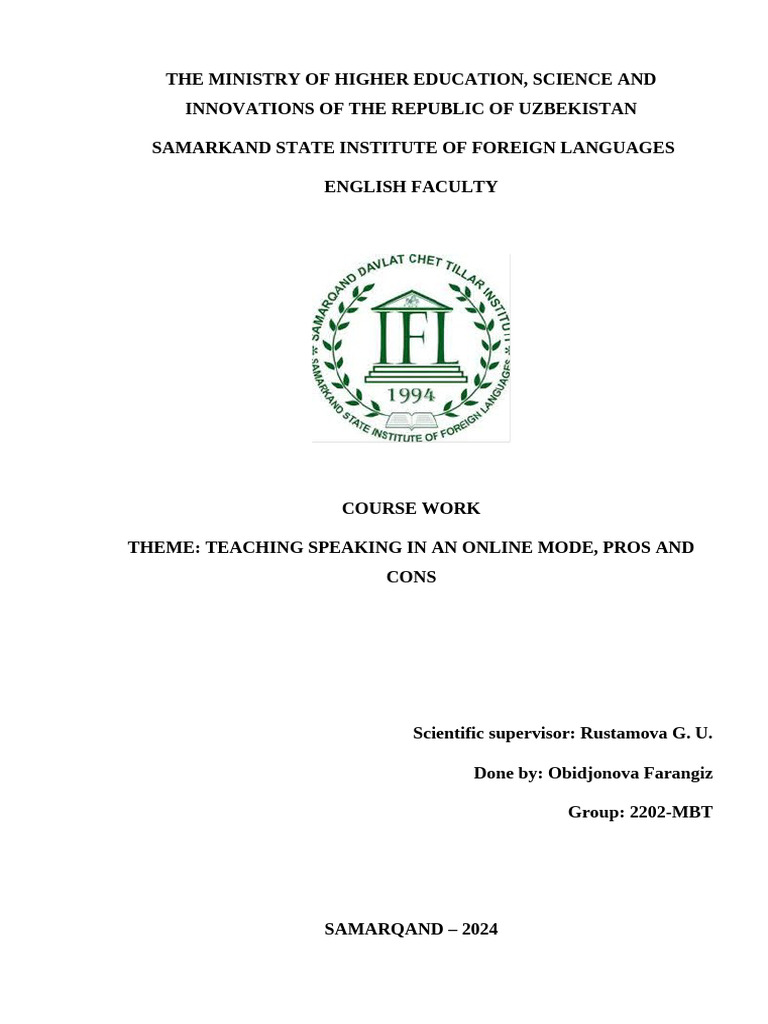 Obidjonova Farangiz | PDF | Learning | Educational Technology