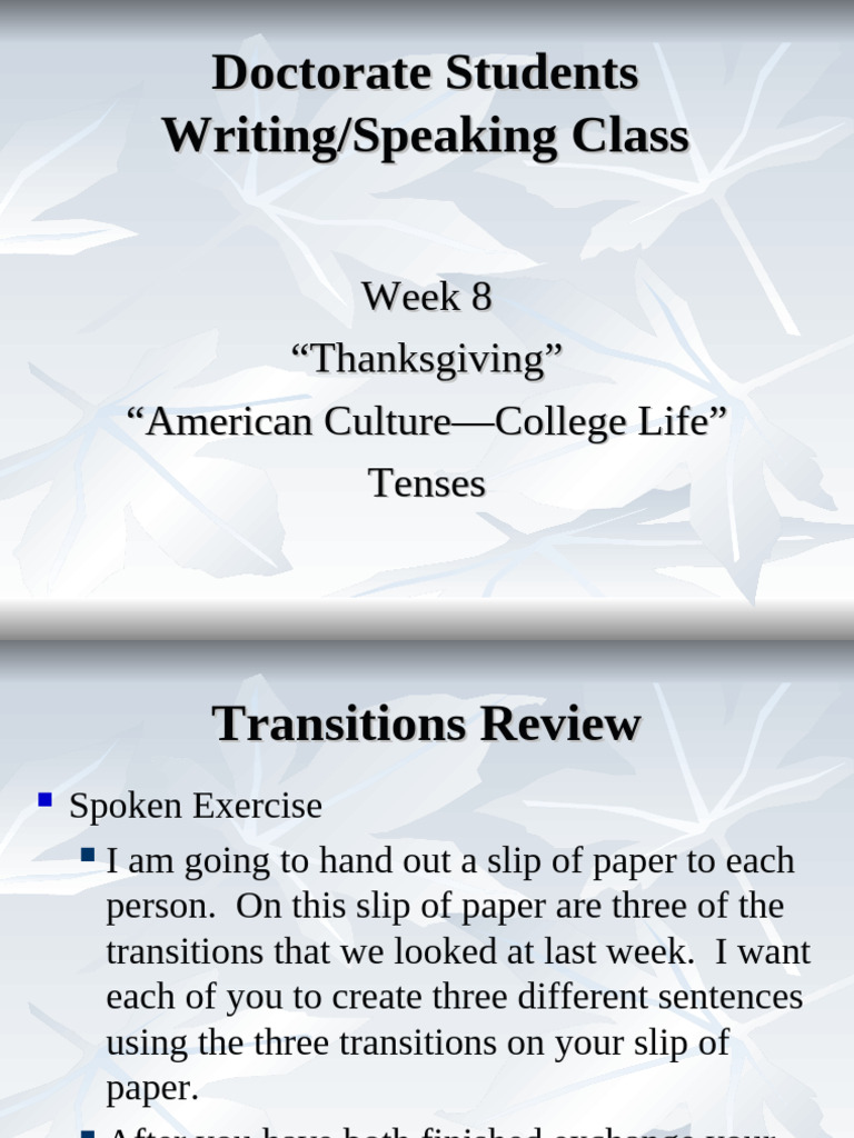 Doctorate Writing Week 8 - American Culture | PDF | English Language ...