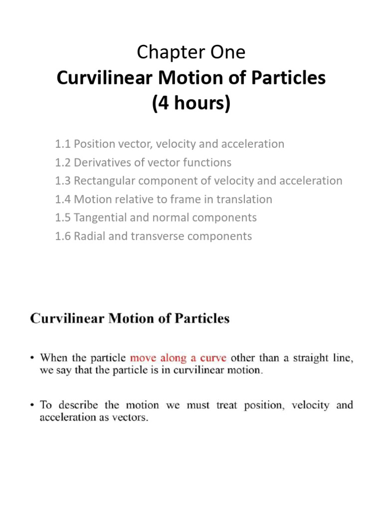 02 Curvilinear Motion of Particles | PDF