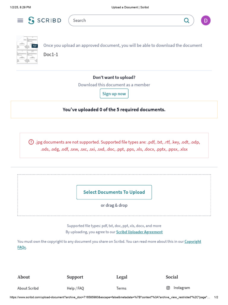 Upload A Document - Scribd | PDF | Scribd | Online Services