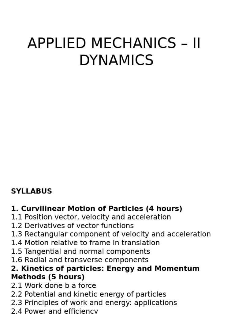01 Introduction | PDF | Kinematics | Momentum