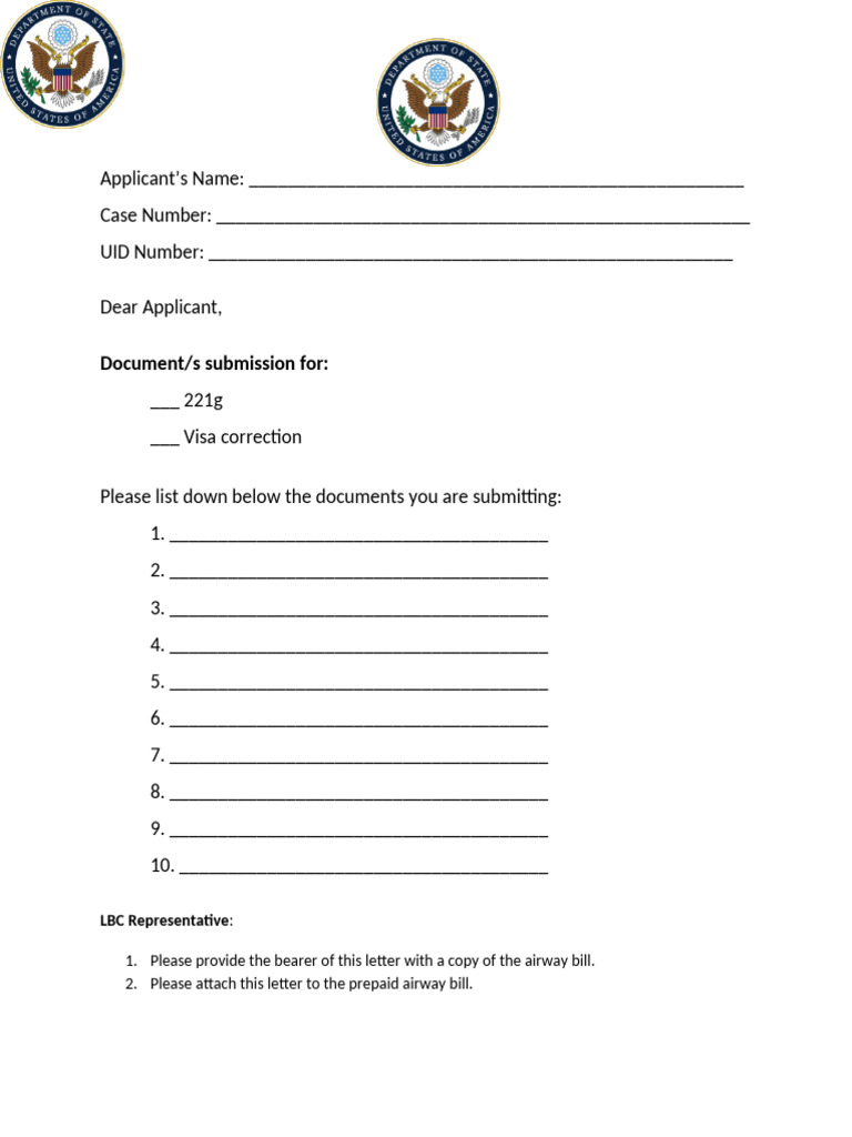 221g Document Submission Instructions | PDF
