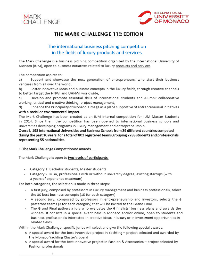 The Mark Challenge Guidelines 2024 New | PDF | Entrepreneurship | Business