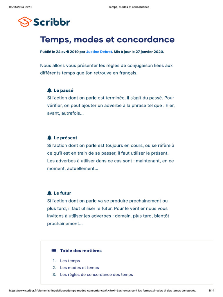 Mode et Temps de verbe | PDF