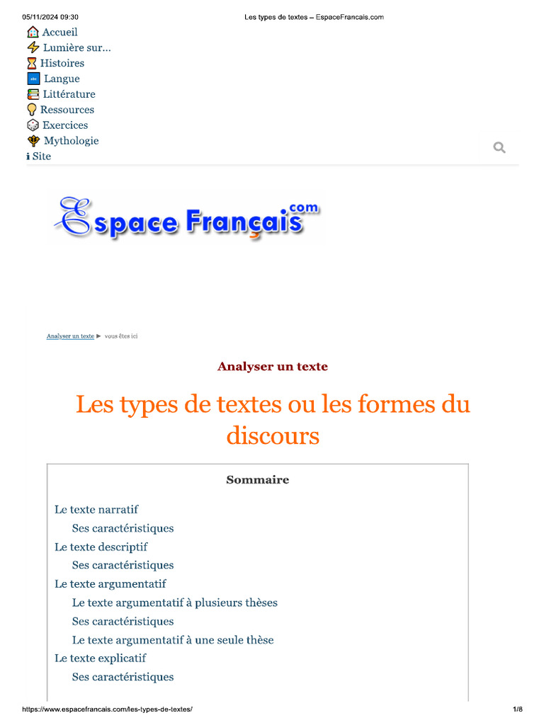 Types de Textes | PDF