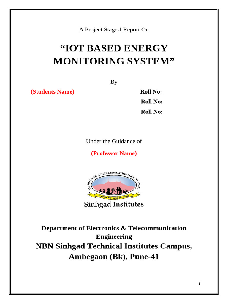IOT Based Energy Monitoring System | PDF | Internet Of Things | Energy ...