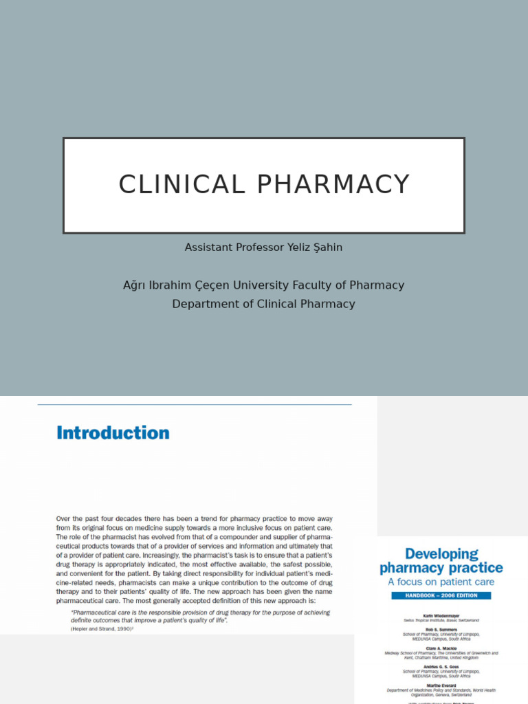 Clinical Pharmacy: Roles and Education | PDF | Pharmacy | Health Sciences