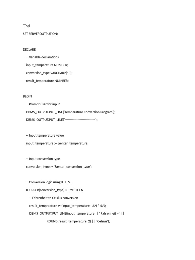 Temperature Conversion Program | PDF | Fahrenheit | Temperature