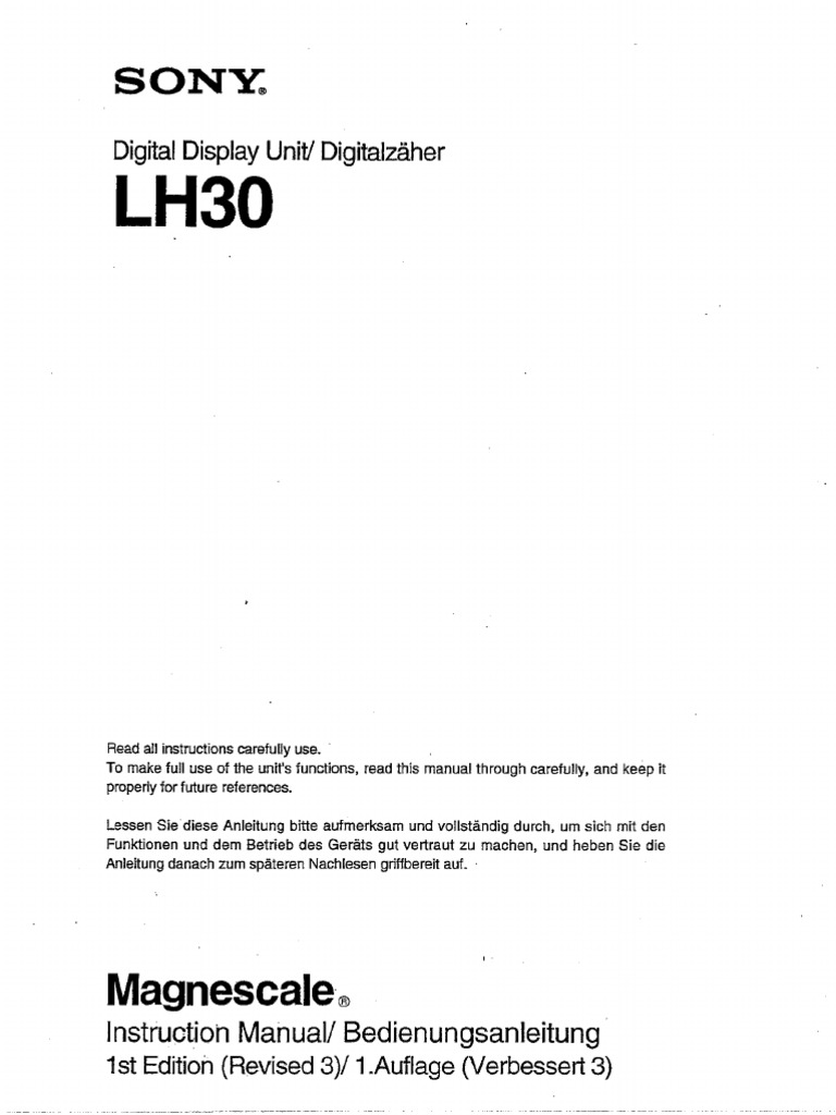 Sony Magnescale DRO | PDF