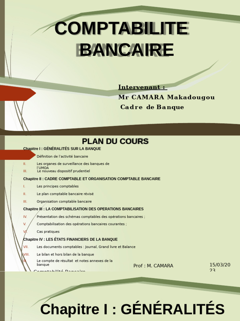 Cours Compta Bancaire 2023 Koko | PDF | Banques | Comptabilité