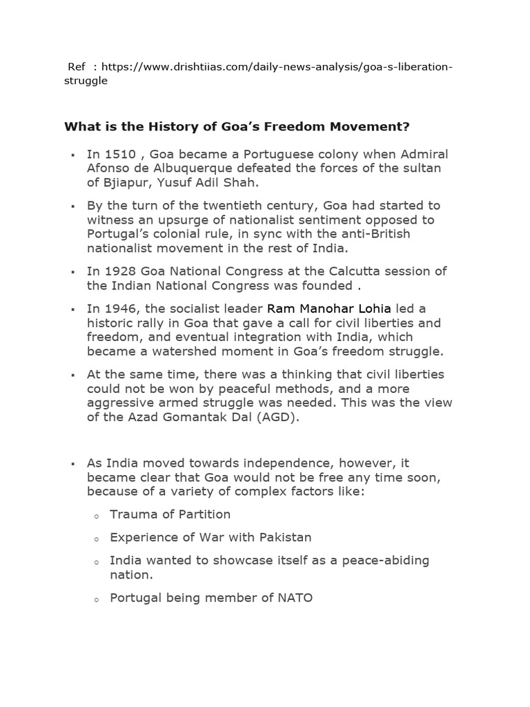 Goa History Timeline N Liberation | PDF | Military