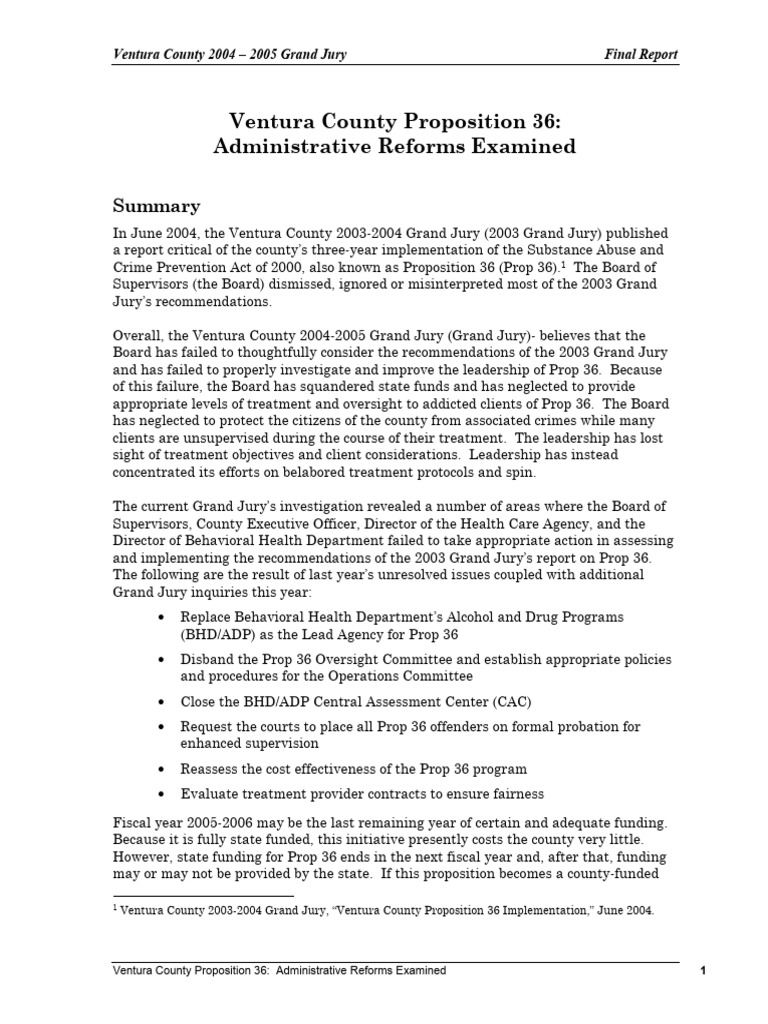 prop36admin | PDF | Probation | Criminal Justice