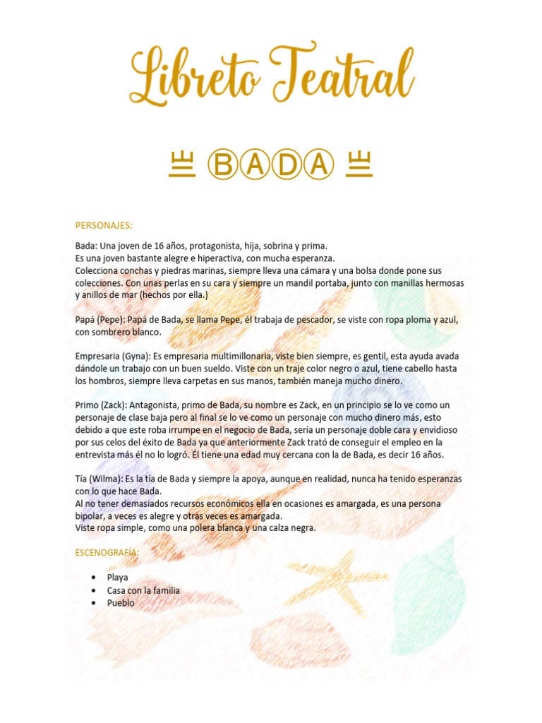 Libreto Teatral | PDF