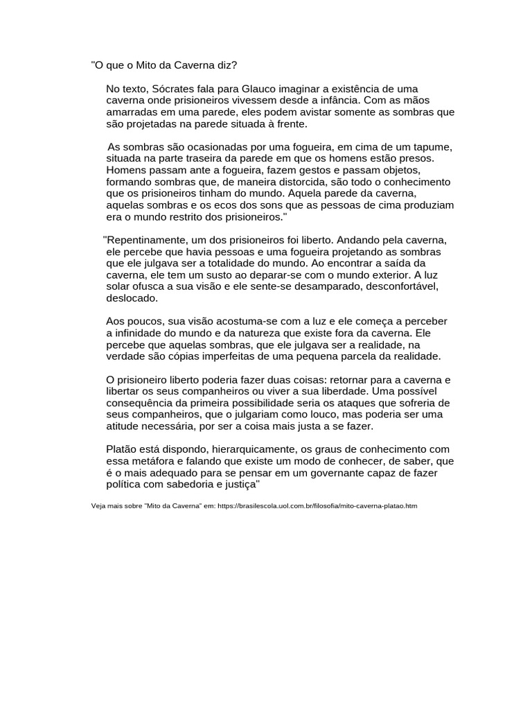 O Mito Da Caverna | PDF