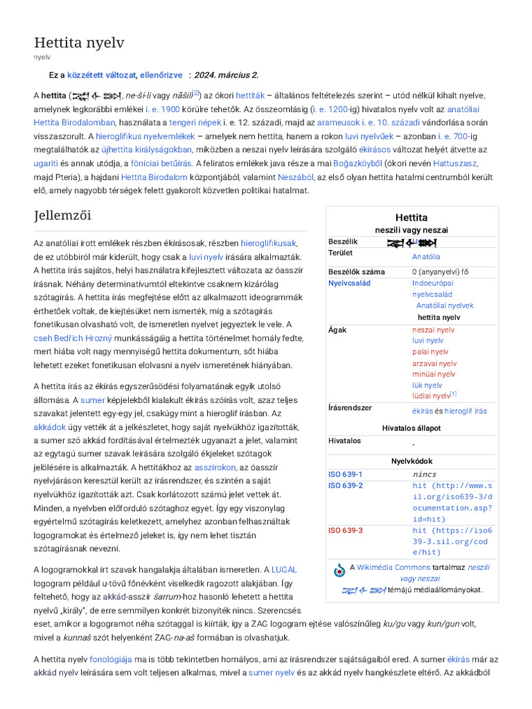Henttita Nyelv | PDF
