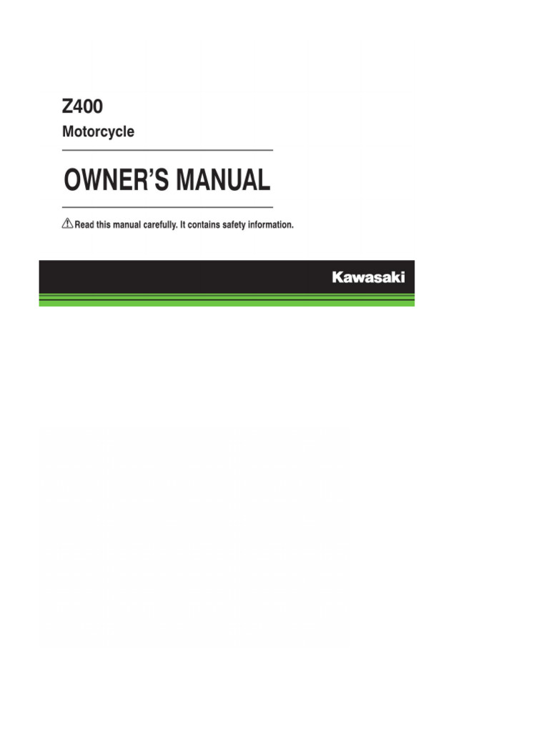 Kawasaki Z400 Owners Manual | PDF