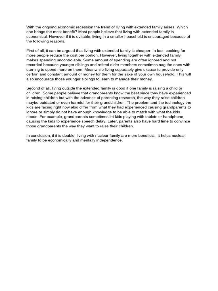 Benefits of Nuclear vs Extended Family | PDF