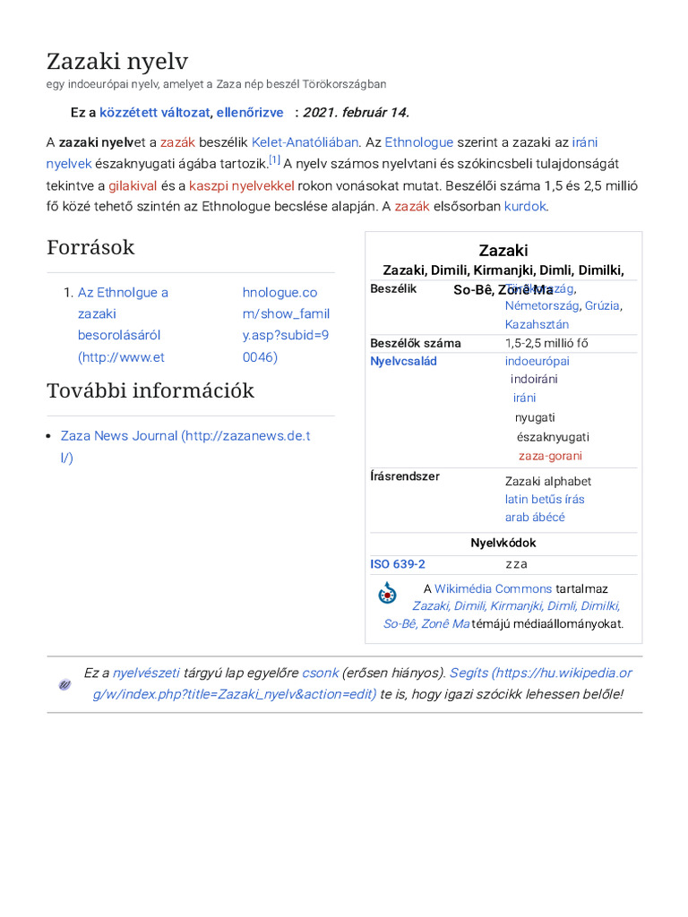 Zazaki Nyelv | PDF