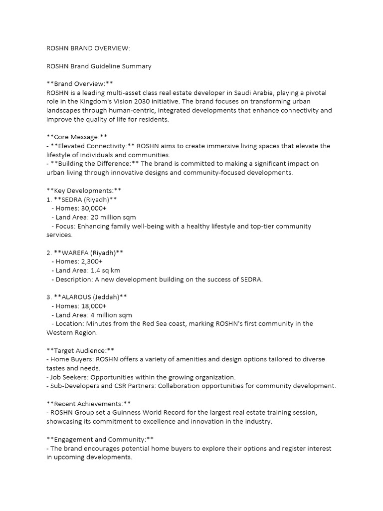 Roshn Brand Overview | PDF | Logos | Brand