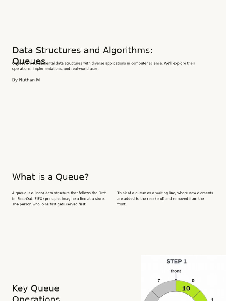 Data Structures and Algorithms Queues.pptx 20241230 133435 0000 | PDF | Queue (Abstract Data ...