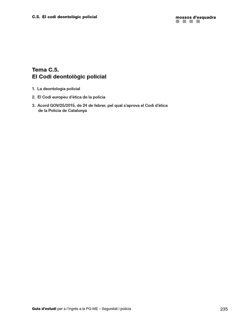 C.5. El Codi Deontològic Policial | PDF