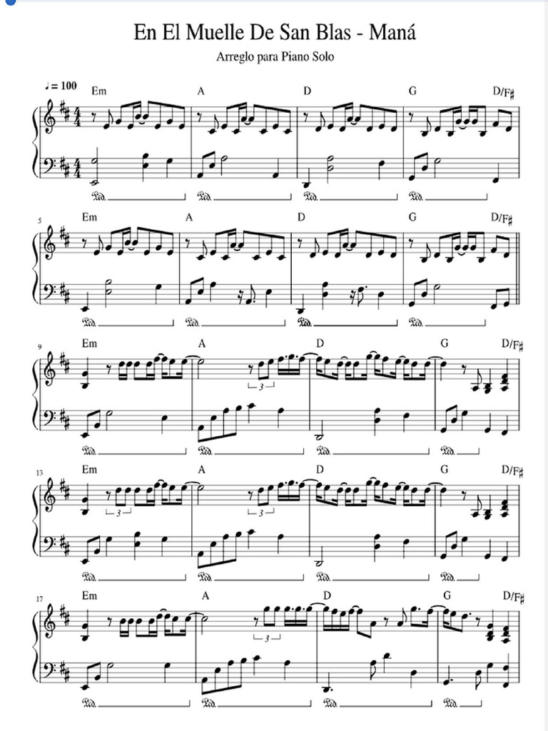 El Muelle de San Blas Piano | PDF