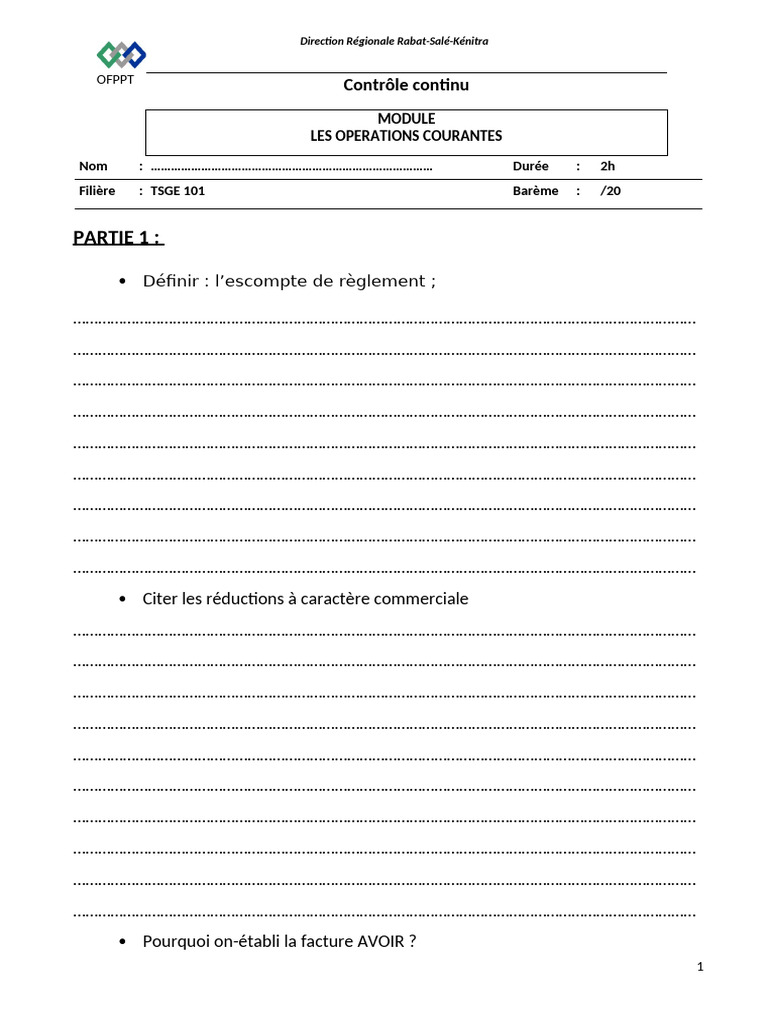 Contrôle Continu | PDF