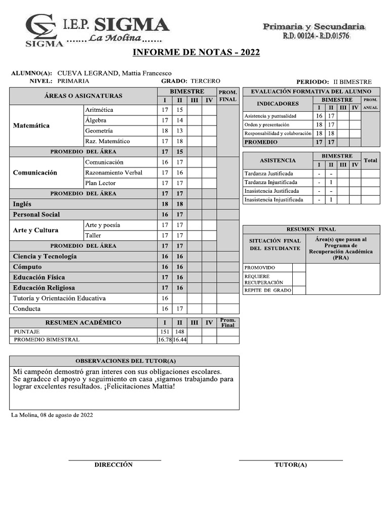 BOLETA INFORMATIVA - Cueva Legrand | PDF