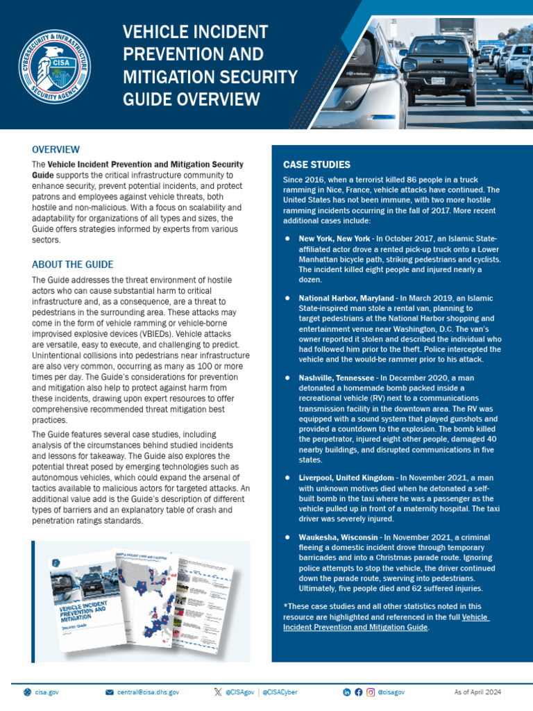 Vehicle Incident Prevention and Mitigation Security Guide Overview ...