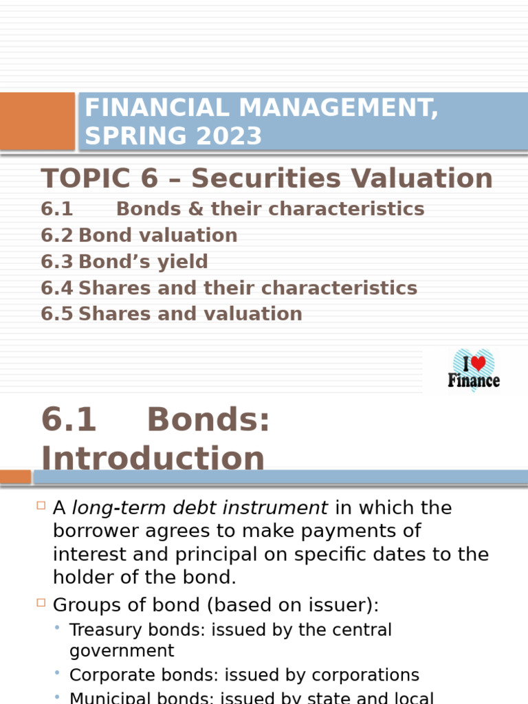 Securities Valuation: Bonds and Shares | PDF | Bonds (Finance) | Yield ...