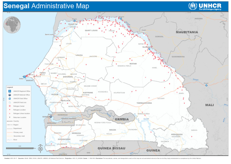 SENEGAL - Reference Map - May 2021 | PDF | Senegal